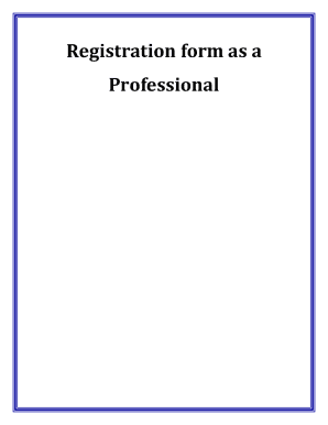 Fillable Online Registration form as a Professional - IBN Immigration ...