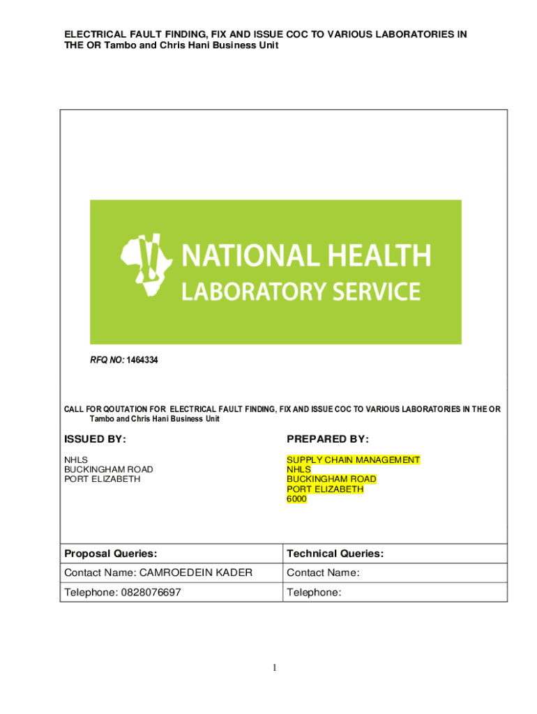 Fillable Online Electrical Fault Finding, Fix And Issue COC To Various ...