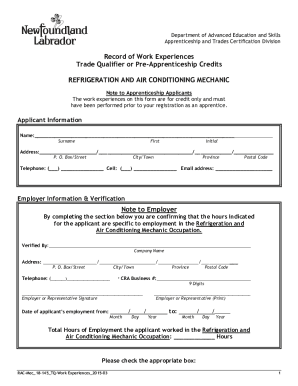 Fillable Online Refrigeration and Air Conditioning Mechanic Trade ... Fax Email Print - pdfFiller