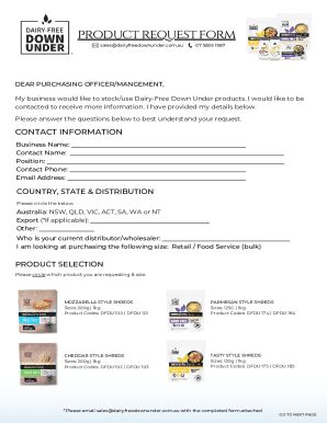 Fillable Online Product Request Form (B2B) Fax Email Print - pdfFiller