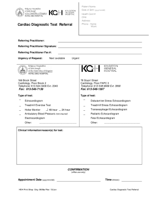 Fillable Online REFERRAL FORM - Cardiology & Arrhythmia Clinic Fax ...