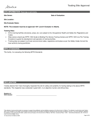 Fillable Online Testing Site Approval. Firefighter certification ...