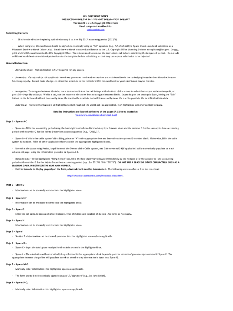 Fillable Online EXCEL FORMAT The SA1-2E is a ... Fax Email Print ...