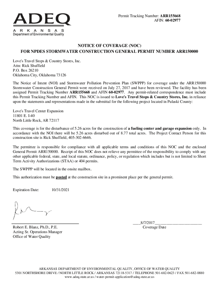 Fillable Online Amended Construction General Permit Fax Email Print ...