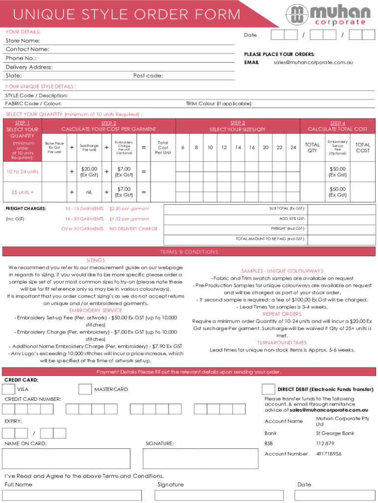 Fillable Online unique style order form Fax Email Print - pdfFiller