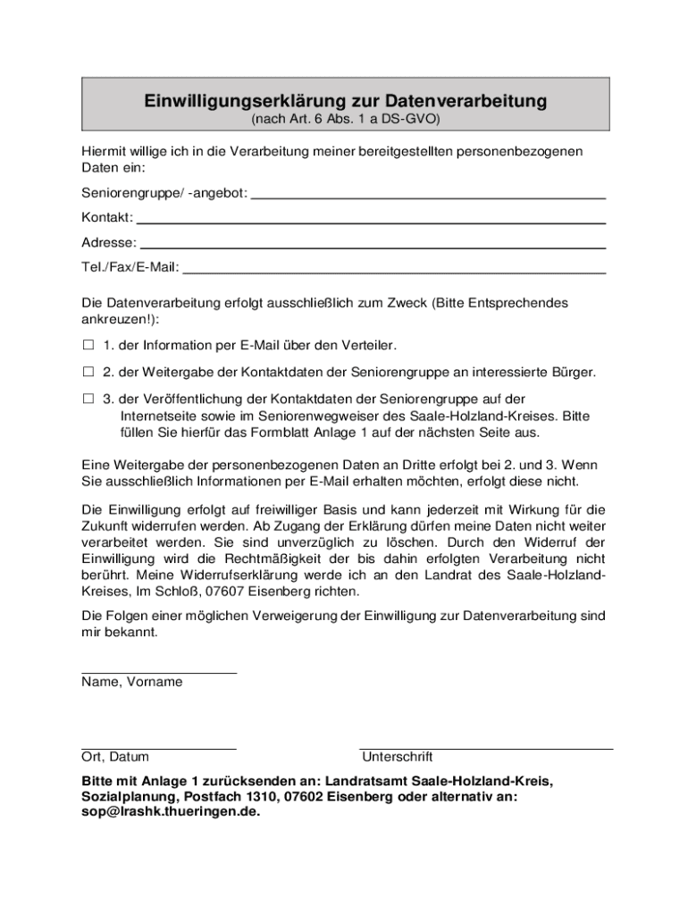 Ausfüllbar Online Einwilligungserklrung Muster & Vorlage - kostenloses PDF Fax Email Drucken ...