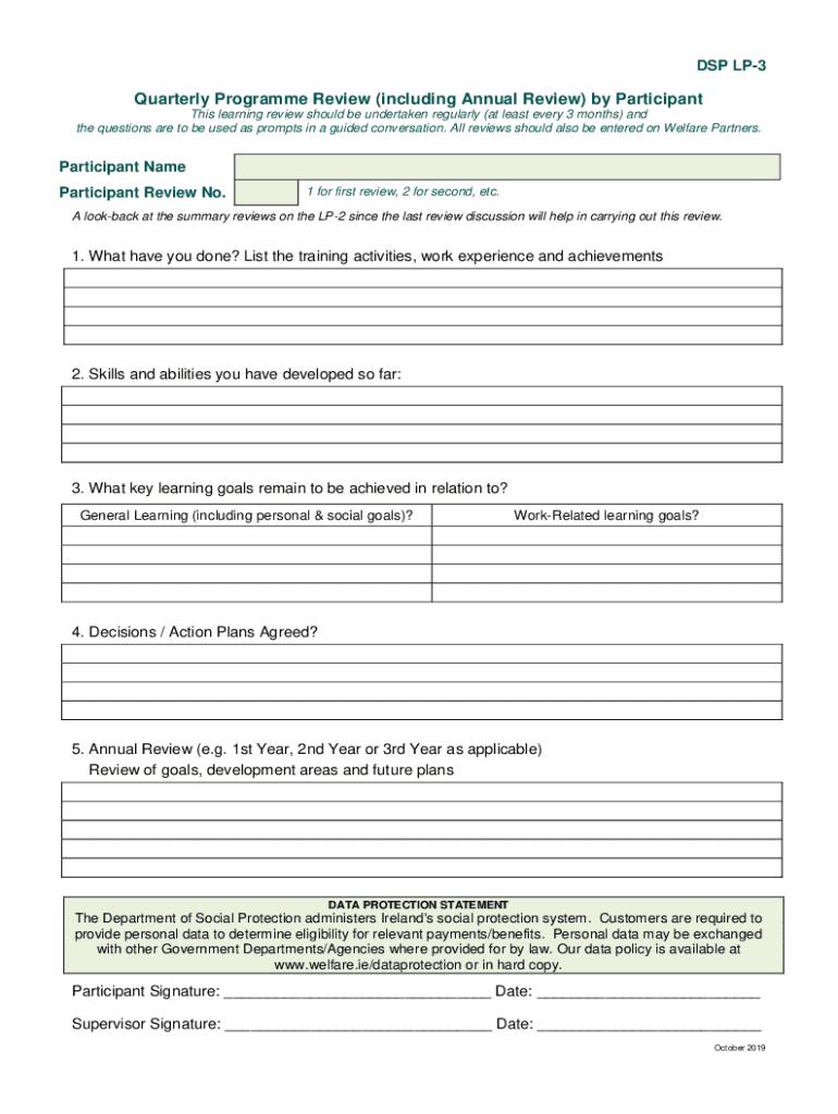Fillable Online Annual review template guidance for early years ...