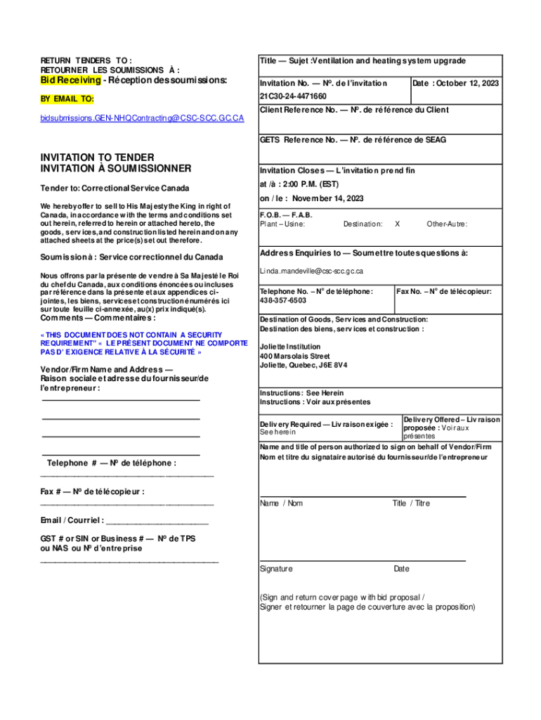 Fillable Online Title Sujet :Ventilation and heating system upgrade Fax Email Print - pdfFiller