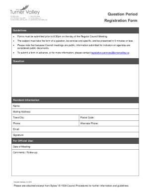 Fillable Online Question Period Form Fax Email Print - pdfFiller