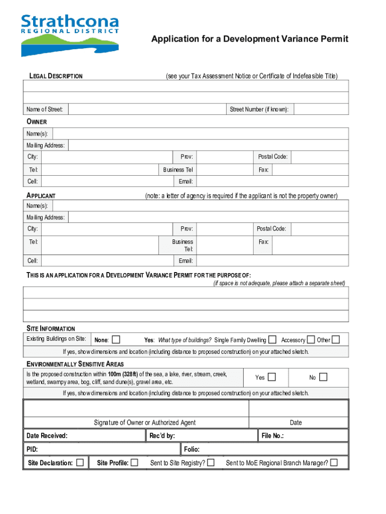 Fillable Online A Guide to the Development Variance Permit (DVP ...