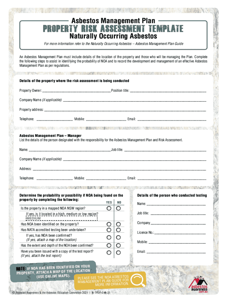Fillable Online AA NOA Property Risk Assessment Template-v4-AA.indd Fax ...
