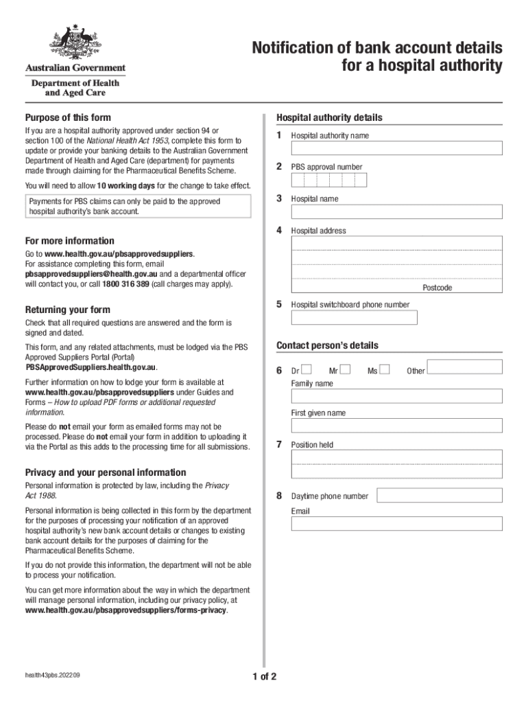 Fillable Online Hospital Authorities - Department of Health and Aged Care Fax Email Print ...