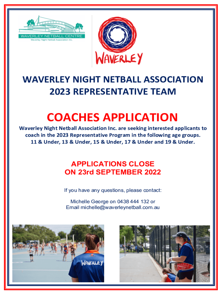 Fillable Online Waverley Night Rep Trials for... - Waverley Netball ...