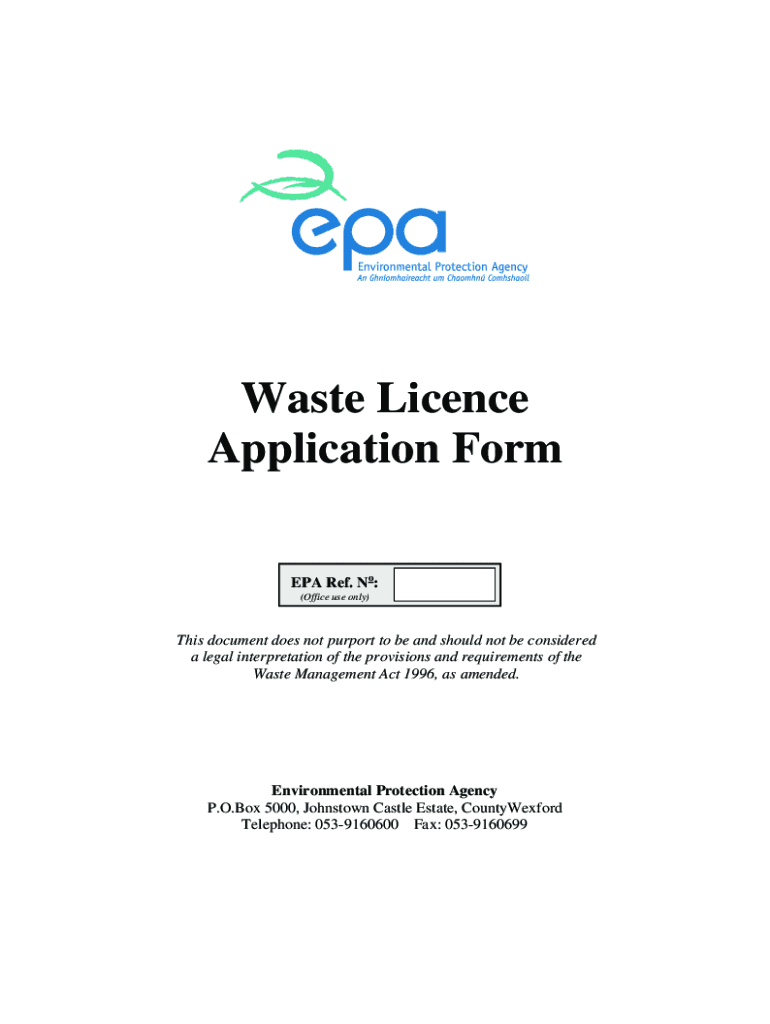 Fillable Online Waste Facility Permit or Certificate of Registration ...