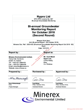 Fillable Online Nypro Ltd Bi-annual Groundwater Monitoring Report for ... Fax Email Print ...