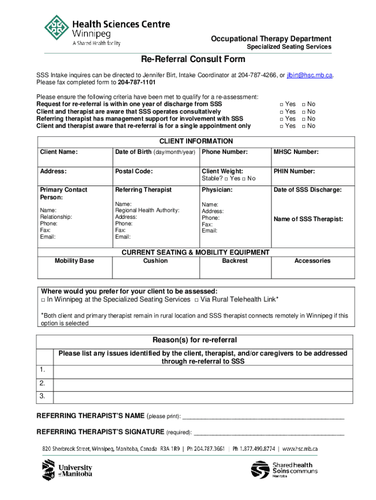 Fillable Online Occupational Therapist Enrollment Criteria and Forms ...