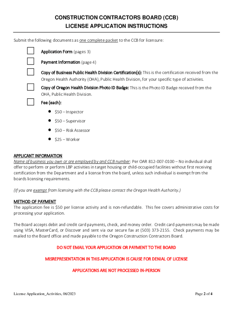 Fillable Online lead inspection or abatement license application Fax ...