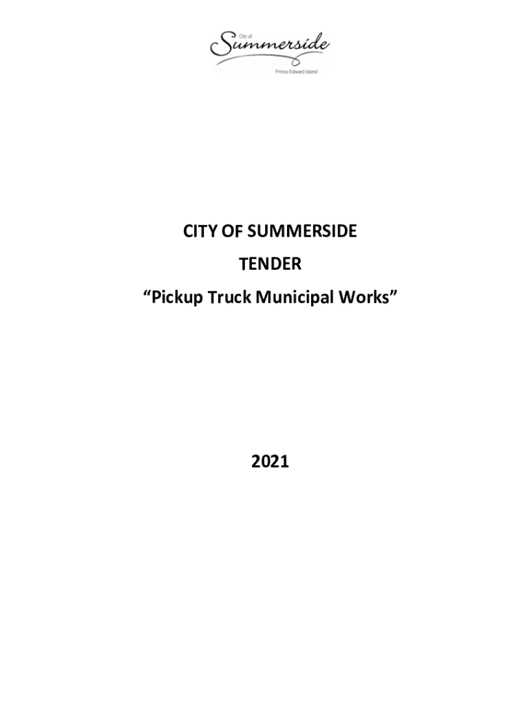 Fillable Online Summerside issuing tender for construction of new major ...