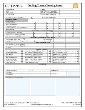 Fillable Online Cooling Tower Cleaning Form Fax Email Print - pdfFiller