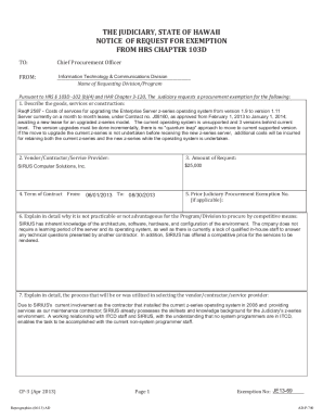 Fillable Online Notice-of-Request-for-Exemption from HRS Chapter 103D ...