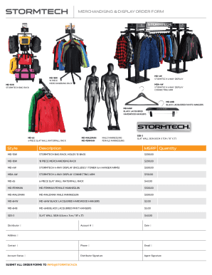 Fillable Online MERCHANDISING & DISPLAY ORDER FORM Fax Email Print ...