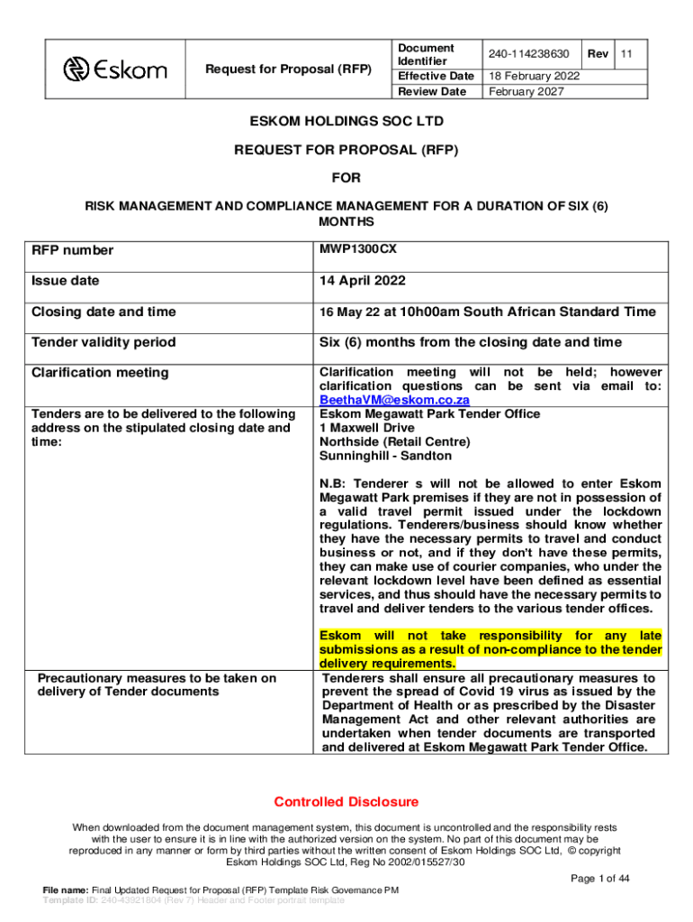 Fillable Online RFP 2481 for Risk Management Information System Fax Email Print - pdfFiller