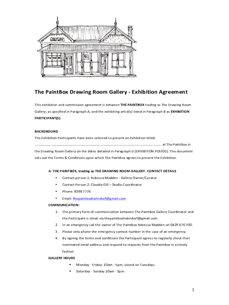 Fillable Online The PaintBox Drawing Room Gallery - Exhibition ...