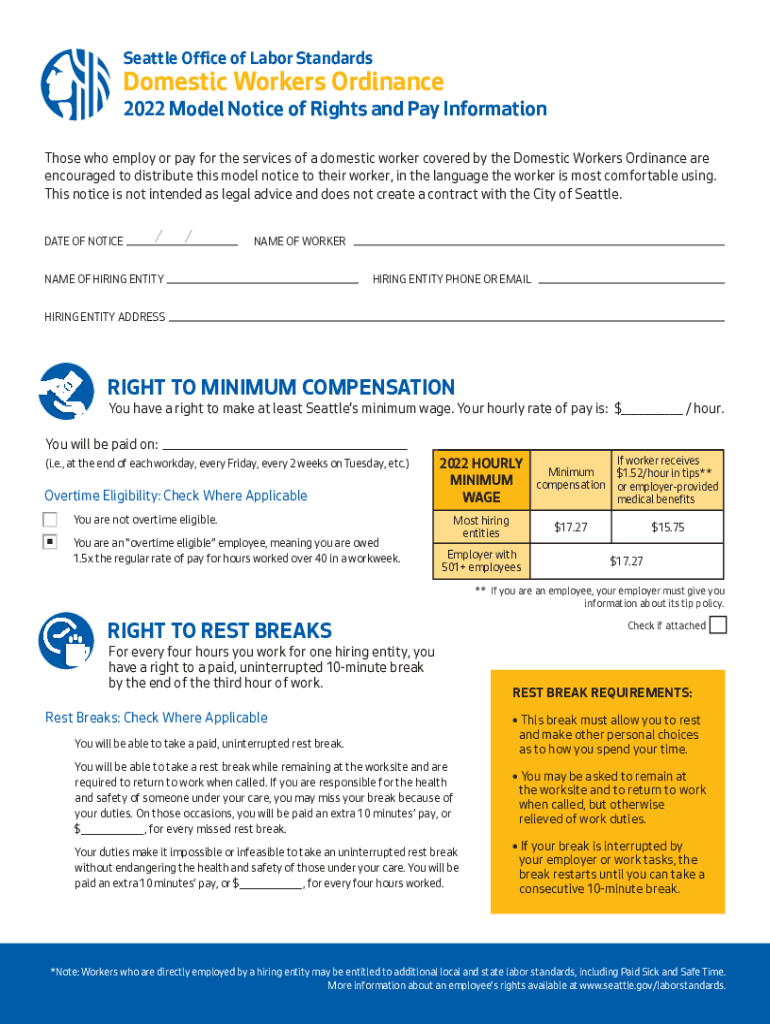 Fillable Online City of Seattle Office of Labor Standards' Post Fax ...