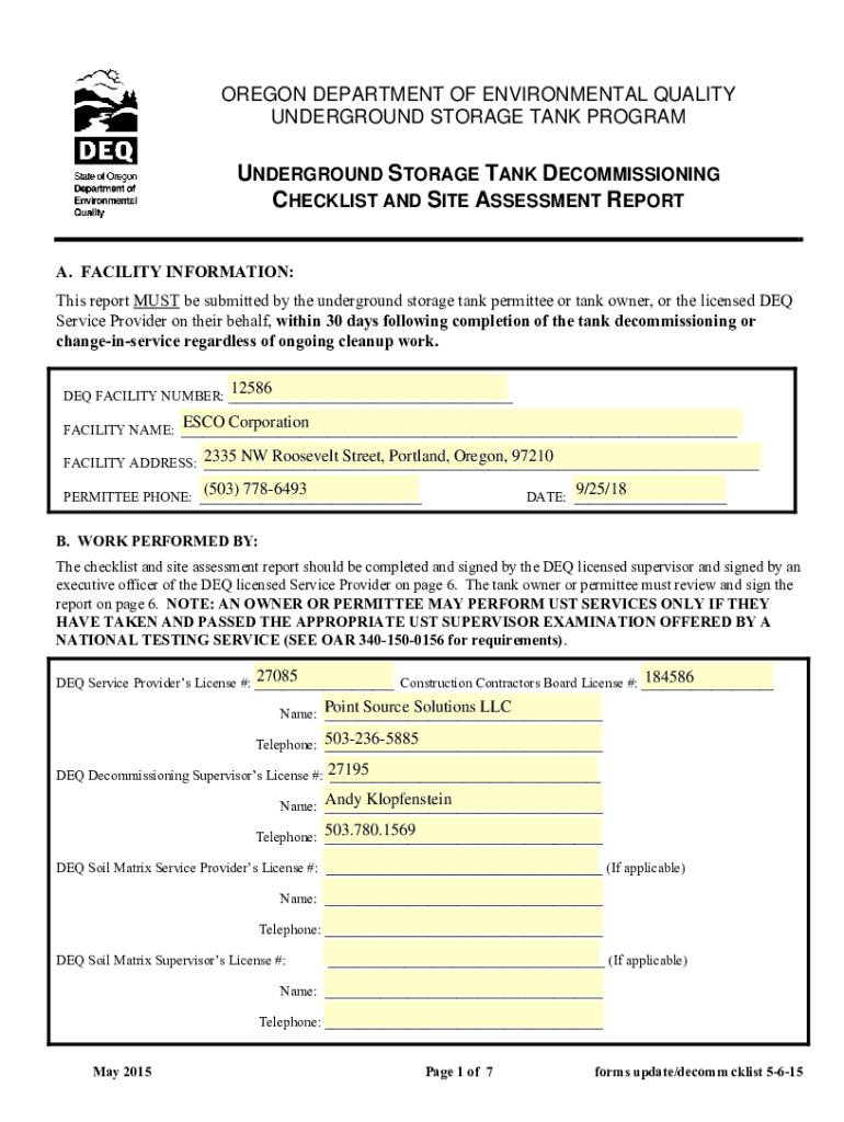 Fillable Online Underground Storage Tanks (UST) - PA DEP Fax Email ...