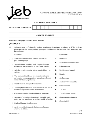 Fillable Online Life Sciences Grade 12 Past Exam Papers and Memos Fax ...