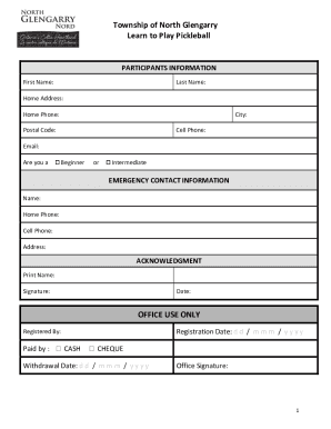 Fillable Online Registration-Form---Learn-to-Play-Pickleball. ... Fax ...