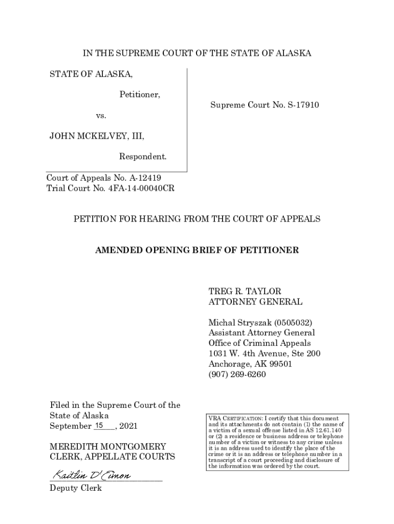 Fillable Online courts alaska AMENDED OPENING BRIEF OF PETITIONER ... Fillable Online courts alaska AMENDED OPENING BRIEF OF PETITIONER ...