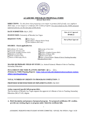 Fillable Online New Degree Proposal Template Fax Email Print - pdfFiller