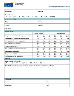 Fillable Online Completion Seminar Review Form Fax Email Print - pdfFiller