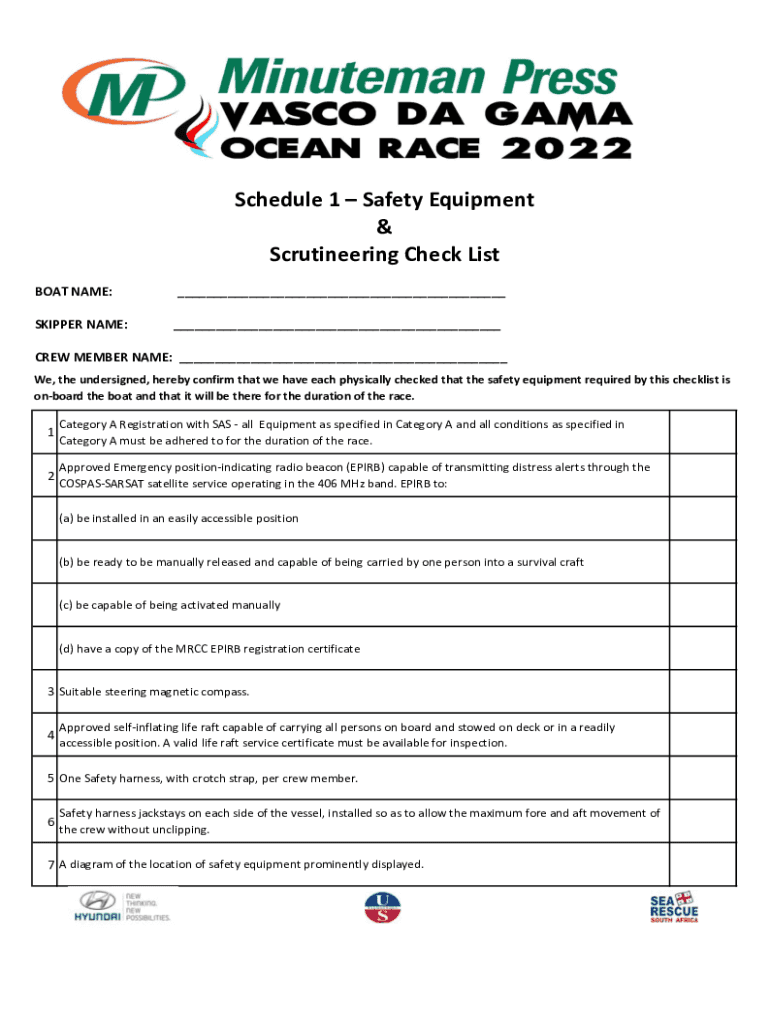 Fillable Online Schedule 1 Safety Equipment Fax Email Print - pdfFiller