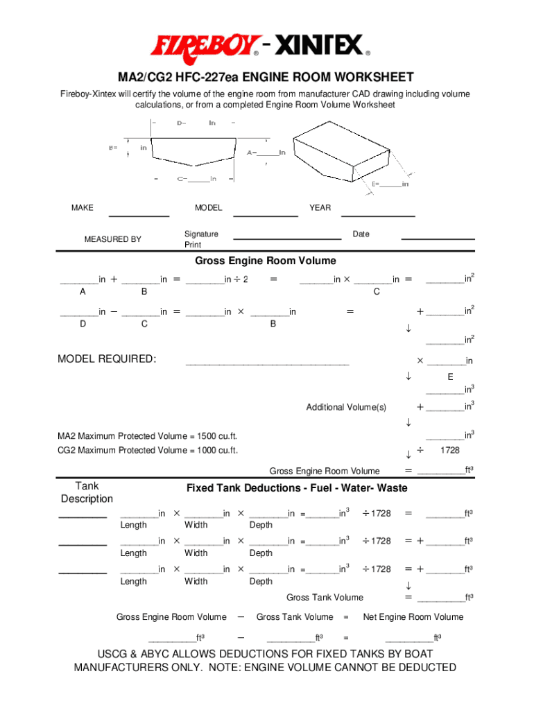 Fillable Online Fillable Online Engine Room Volume Worksheet - Fireboy ...