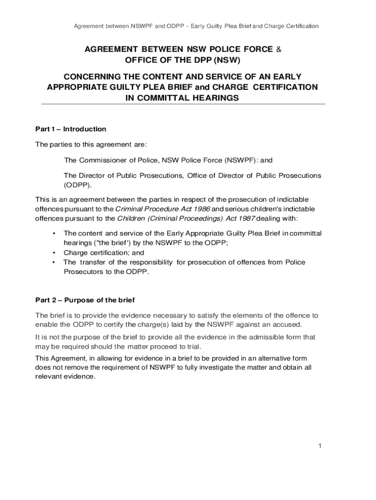 Fillable Online AGREEMENT BETWEEN NSW POLICE FORCE & OFFICE ... Fax ...