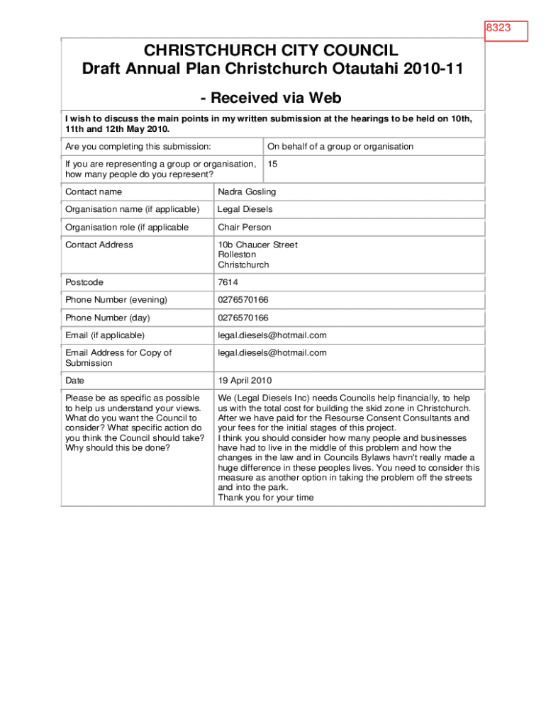 Fillable Online resources ccc govt Draft Greater Christchurch Spatial Plan Hearing Procedures ...