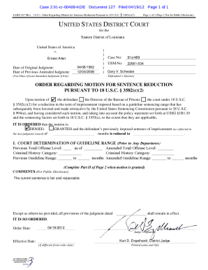 Fillable Online Case 2:91-cr-00489-KDE Document 127 Filed 04/19/12 Page 1 of 1 Fax Email Print ...