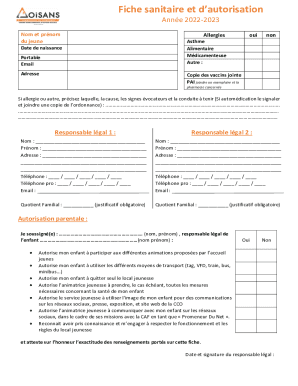 Remplissable En Ligne FICHE SANITAIRE DE LIAISON - Rez Faxer Email Imprimer - pdfFiller