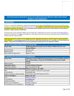Fillable Online Non-Government Application for Massachusetts All-Payer ...