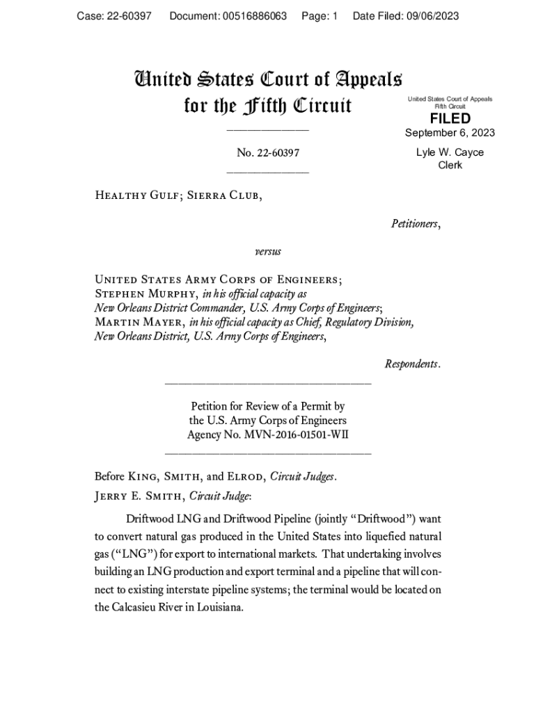 Fillable Online Fifth Circuit Affirms Issuance by Corps of Engineers ...