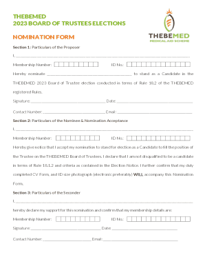 Fillable Online ThebeMed Nomination Form Fax Email Print - pdfFiller