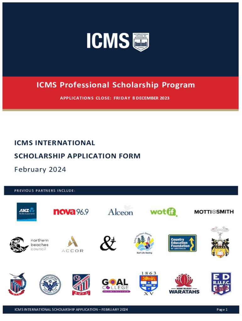 Fillable Online Professional Scholarships Application Form Fax Email Print - pdfFiller