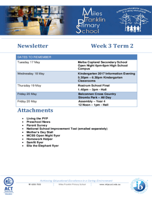 Fillable Online Newsletter Week 3 Term 2 Attachments Fax Email Print ...