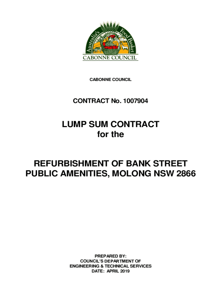 Fillable Online LUMP SUM CONTRACT for the REFURBISHMENT OF ... Fax ...