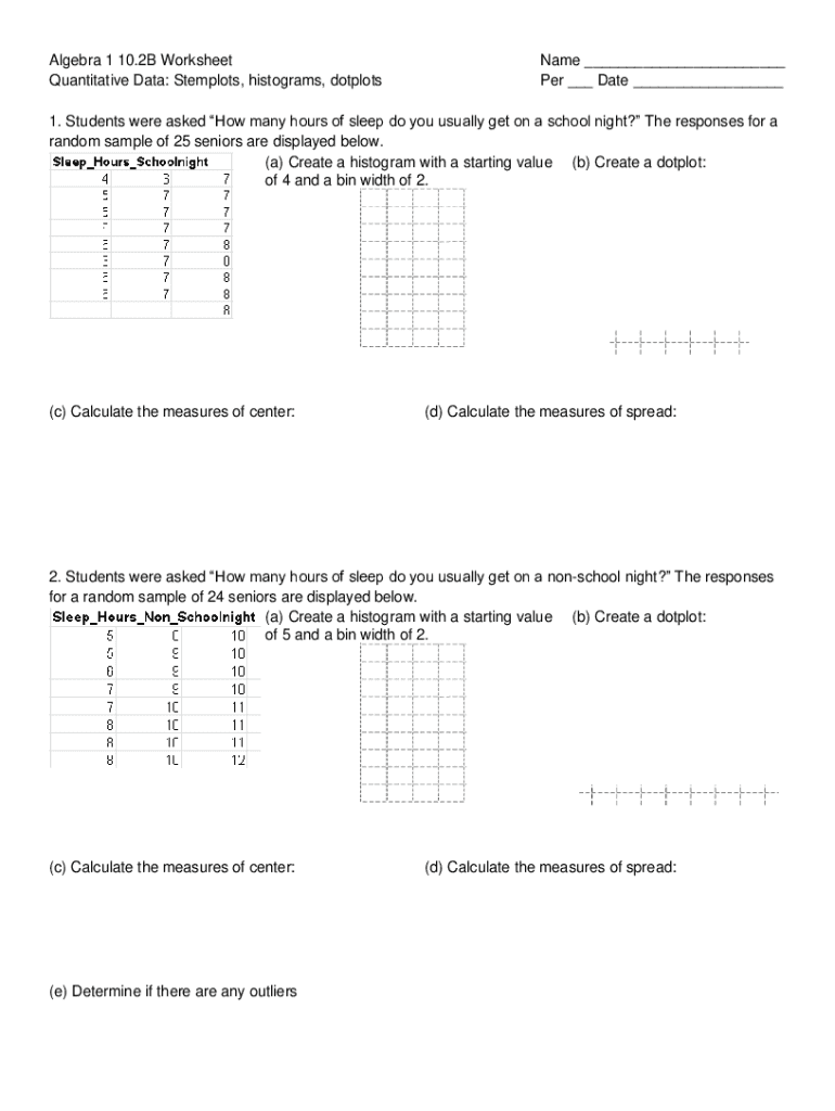 Fillable Online Algebra 1 10.2B Worksheet Fax Email Print - pdfFiller