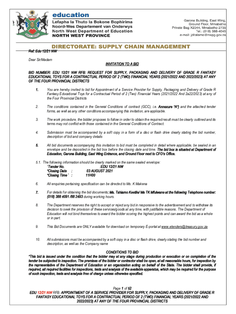 Fillable Online FINAL DRAFT -LTSM SUPPLY, PACKAGING AND DELIVERY OF ...