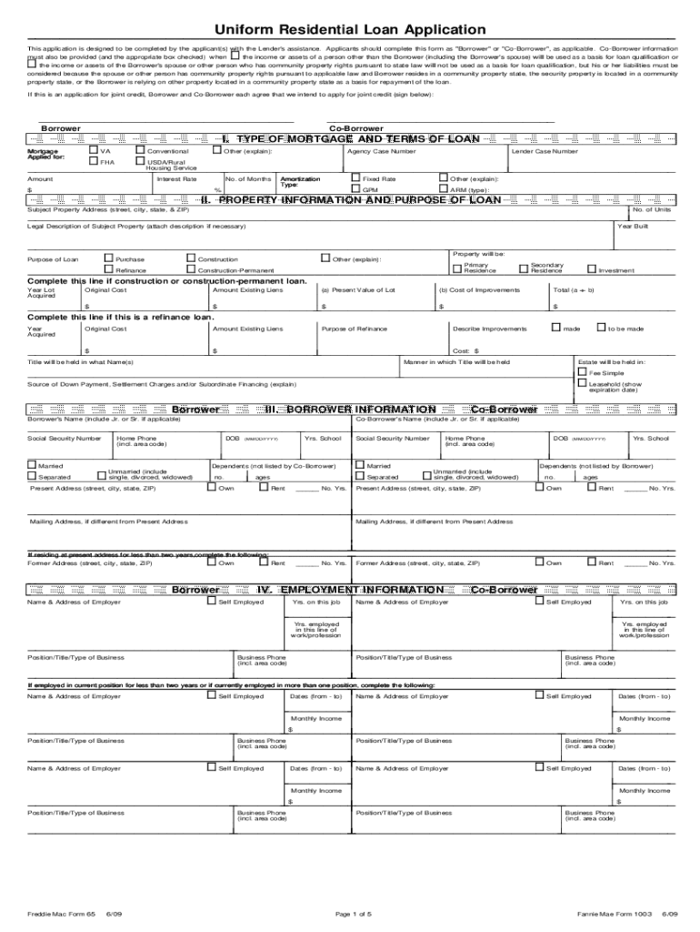 Fillable Online HUD Addendum to Uniform Residential Loan Application ...