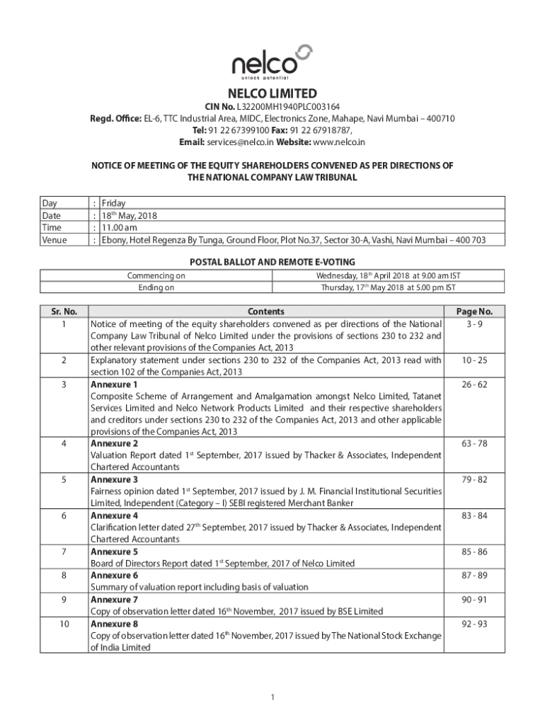 Fillable Online NELCO LIMITED - Company Profile, Directors, Revenue ...